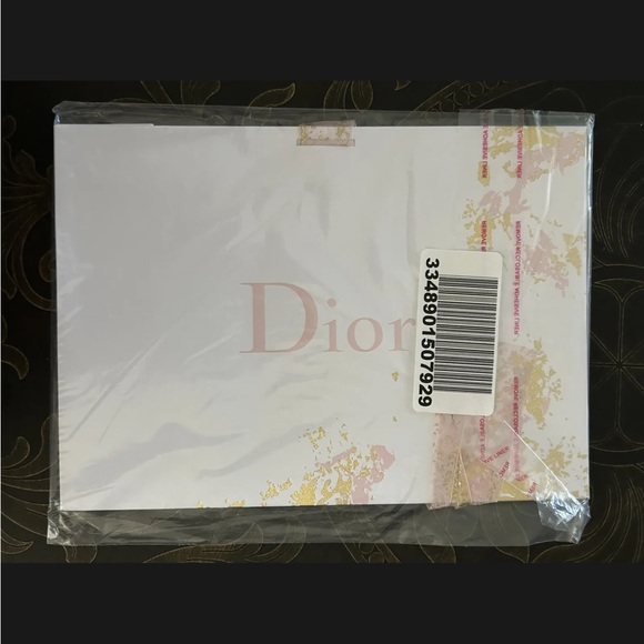 Dior | Party Supplies | Dior Paper Gift Bag White Gold Pink Logo Ribbon ...
